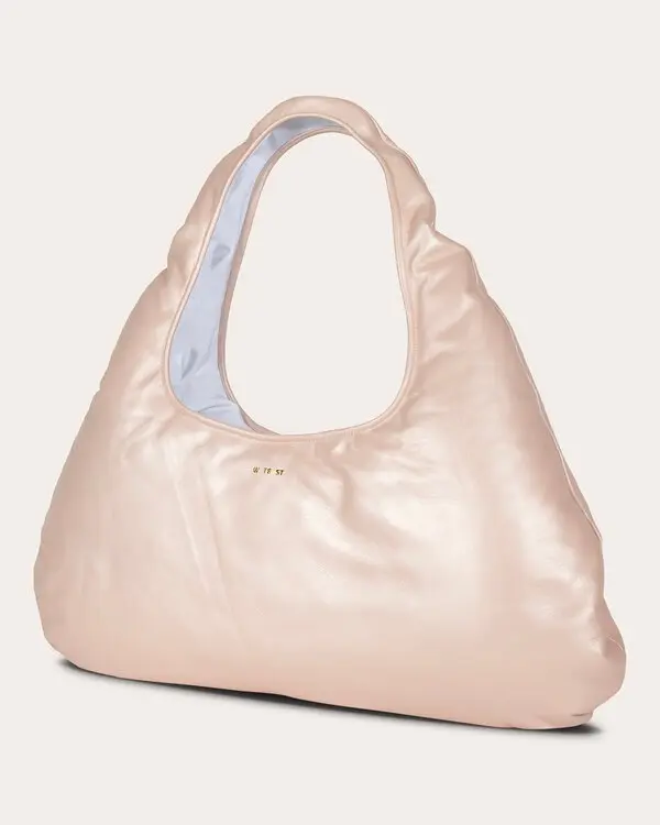 W 78 ST Large Cloud Pearlescent Leather Shoulder Bag
