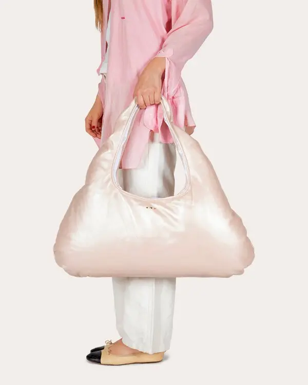W 78 ST Large Cloud Pearlescent Leather Shoulder Bag