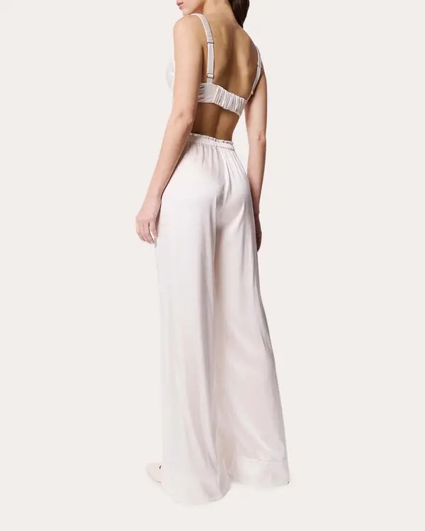 ROMUṠE Fiamma Silk Charmeuse Ruched Bralette