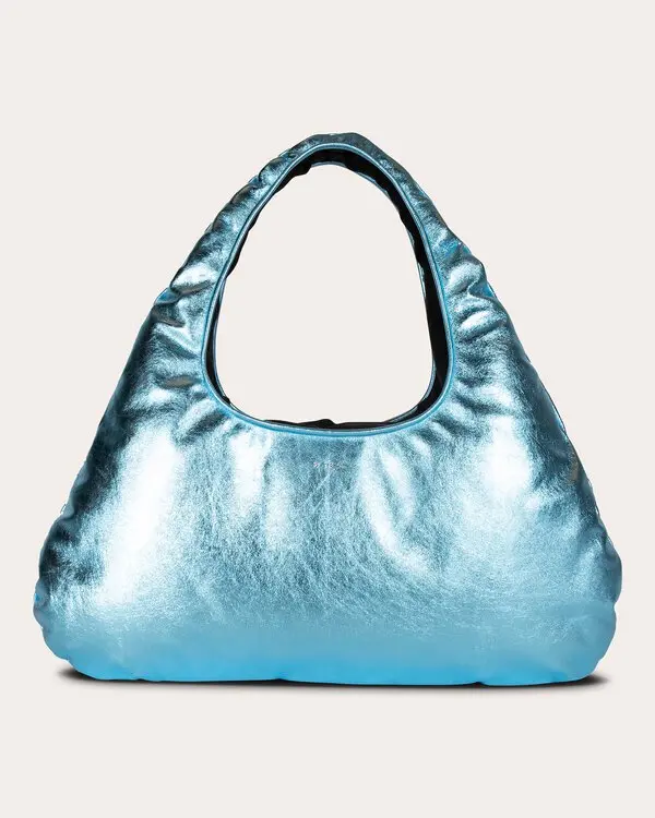 W 78 ST Large Cloud Pearlescent Leather Shoulder Bag