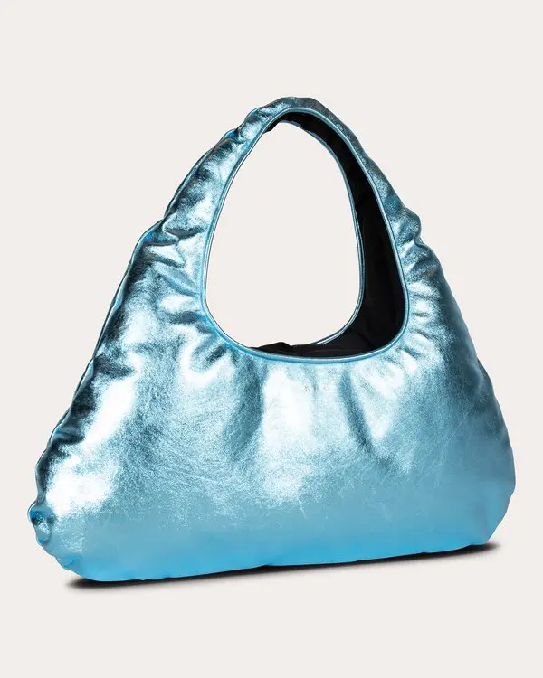 W 78 ST Large Cloud Pearlescent Leather Shoulder Bag
