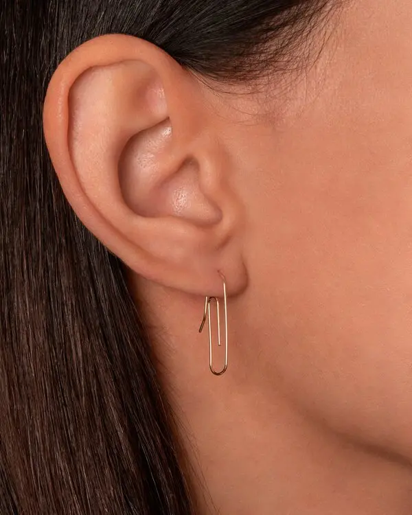 ZOE LEV 14k Paper Clip Drop Earring