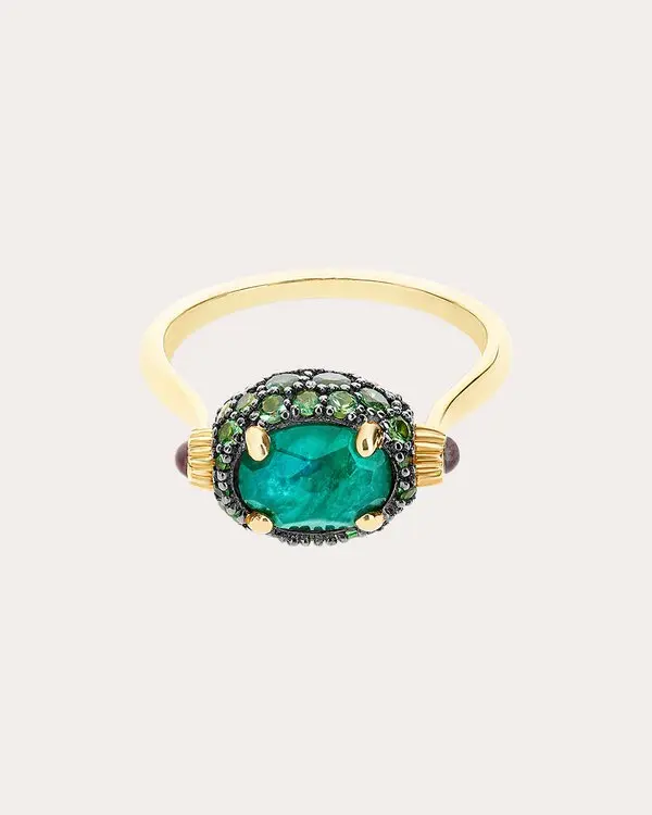 NANIS ITALIAN JEWELS Labradorite & Amethyst 18k Gold Gemstone Ring