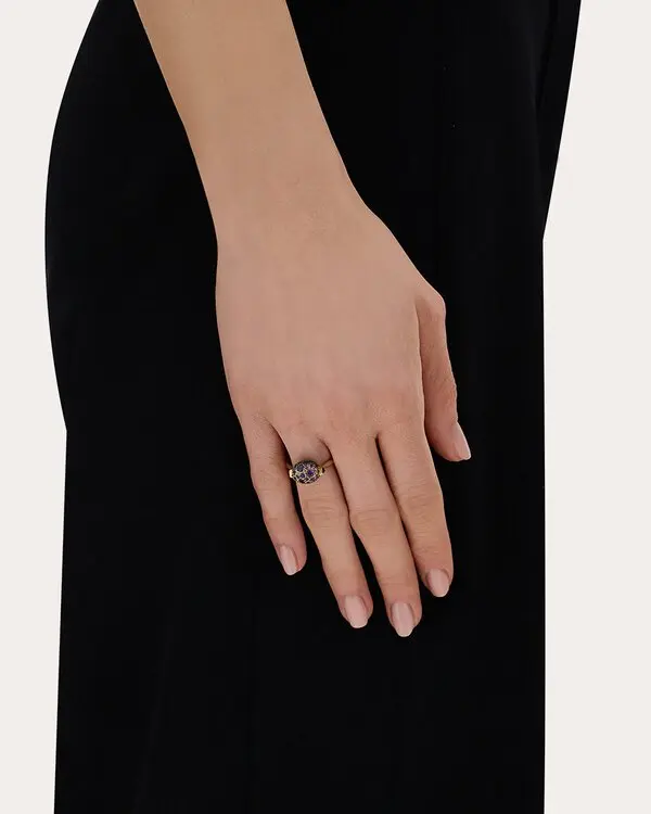 NANIS ITALIAN JEWELS Labradorite & Amethyst 18k Gold Gemstone Ring