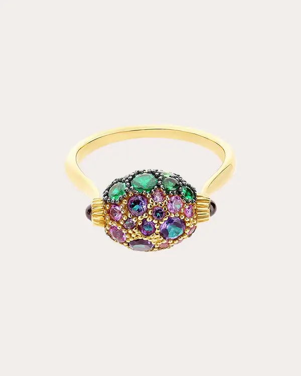 NANIS ITALIAN JEWELS Labradorite & Amethyst 18k Gold Gemstone Ring
