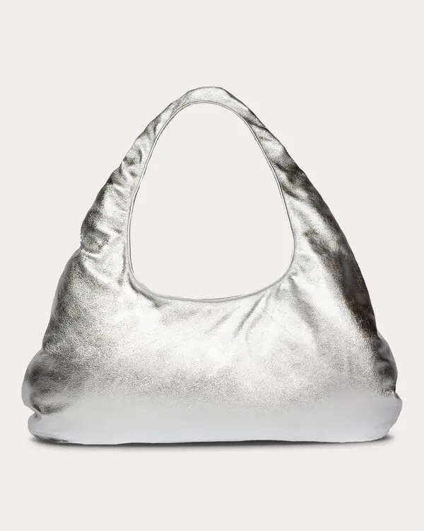W 78 ST Large Cloud Metallic Leather Shoulder Bag