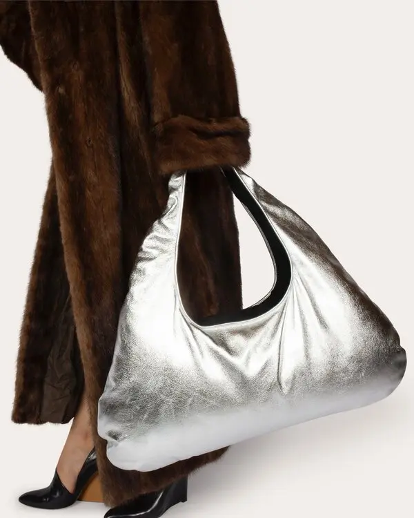 W 78 ST Large Cloud Metallic Leather Shoulder Bag
