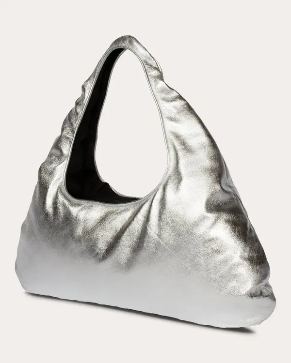 W 78 ST Large Cloud Metallic Leather Shoulder Bag