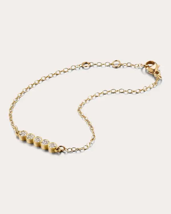 ELIZABETH MOORE Diamond Circle Of 5ths Bar Bracelet - Gold