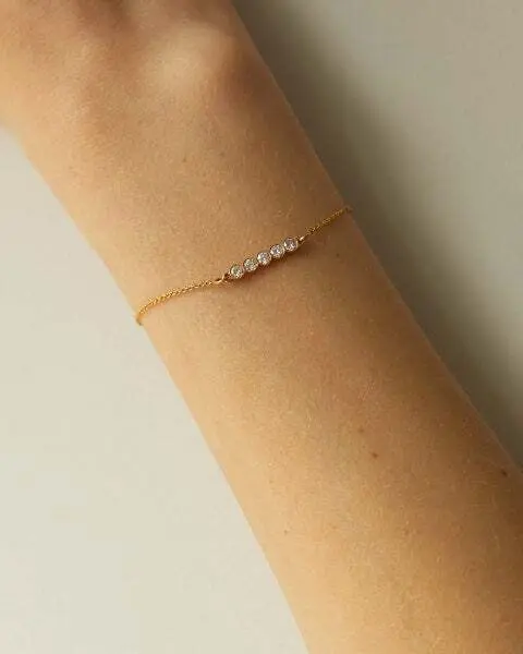ELIZABETH MOORE Diamond Circle Of 5ths Bar Bracelet