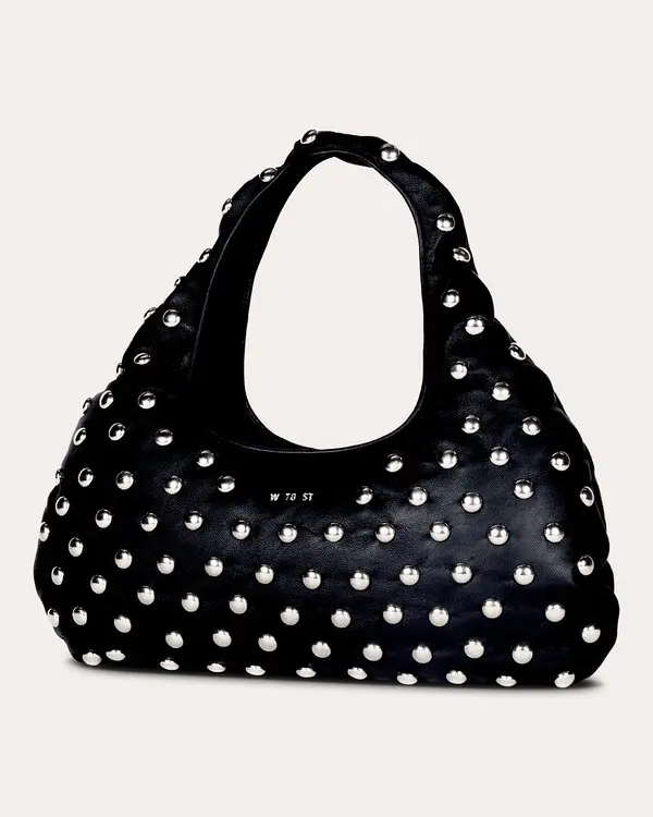 W 78 ST Medium Cloud Studded Leather Shoulder Bag