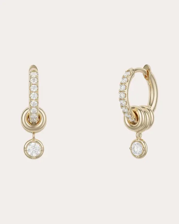 SPINELLI KILCOLLIN Diamond And 18k Pavé Zahra Hoop Earrings - Gold