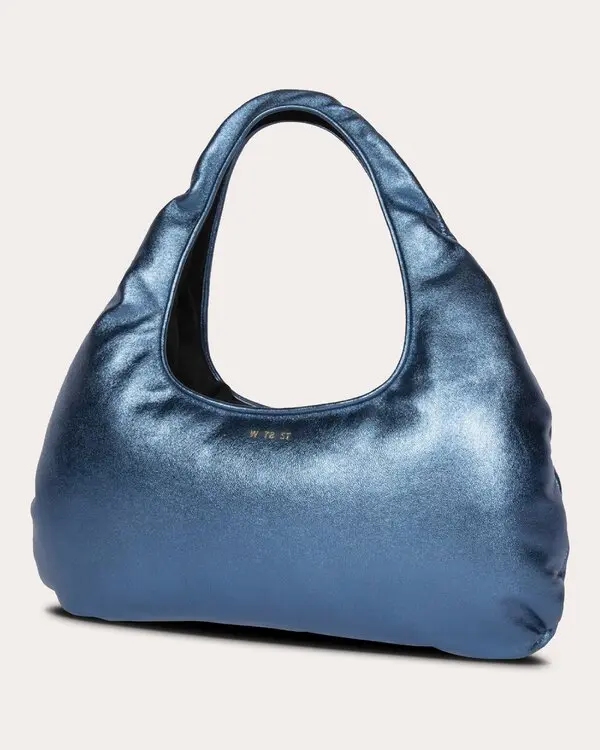 W 78 ST Medium Cloud Metallic Leather Shoulder Bag
