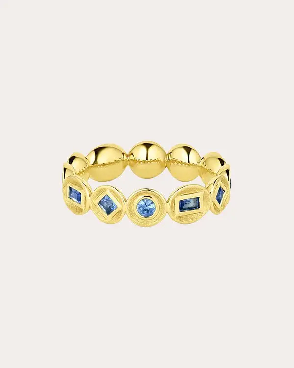 JENNIFER DEMORO Stardust 18k Gold Sapphire Ring - Blue