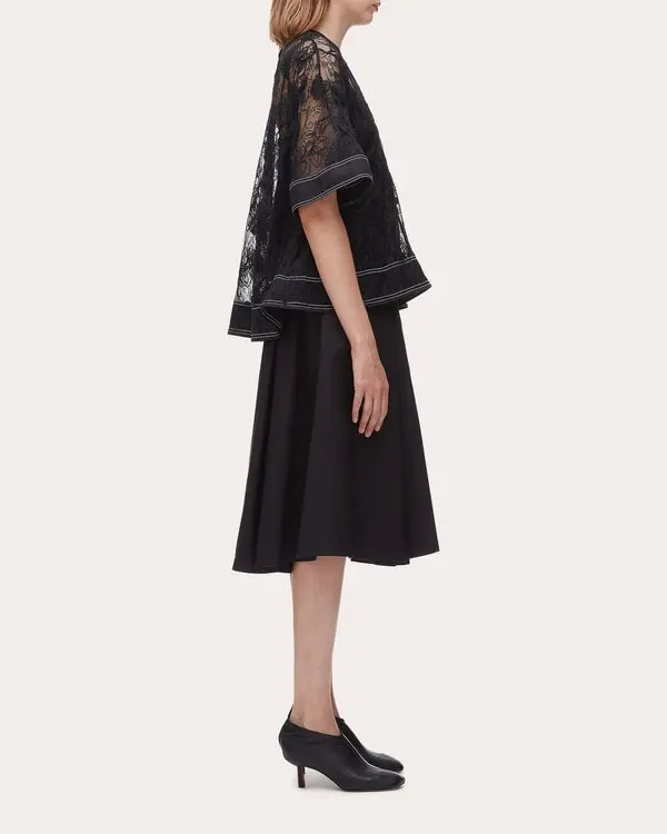 3.1 Phillip Lim Sheer Floral Lace Flounce Top