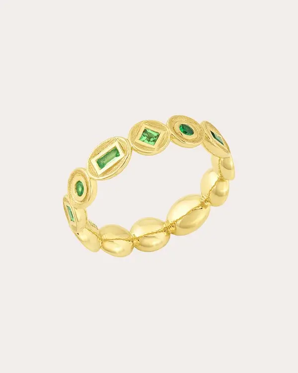 JENNIFER DEMORO Stardust 18k Gold Tsavorite Ring - Green
