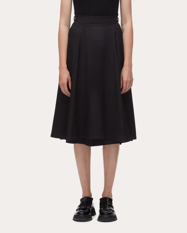 3.1 Phillip Lim Twill Pleated Biker Midi Skirt