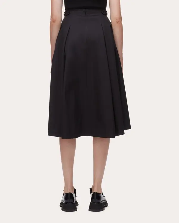 3.1 Phillip Lim Twill Pleated Biker Midi Skirt