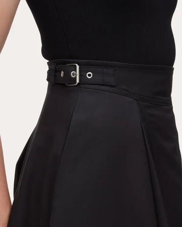 3.1 Phillip Lim Twill Pleated Biker Midi Skirt