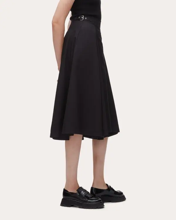 3.1 Phillip Lim Twill Pleated Biker Midi Skirt