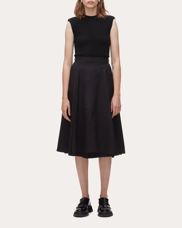 3.1 Phillip Lim Twill Pleated Biker Midi Skirt