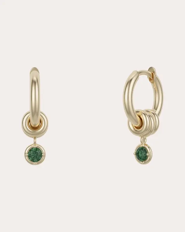SPINELLI KILCOLLIN Emerald & 18k Zahra Hoop Earrings - Gold