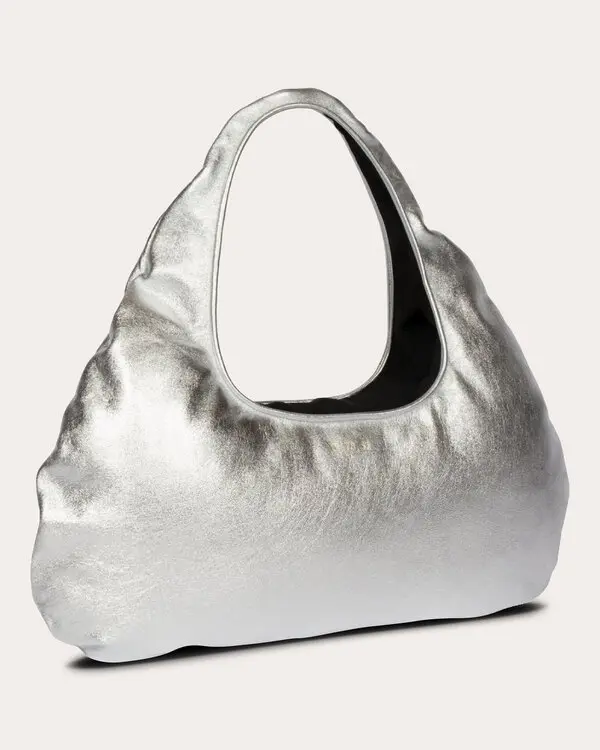 W 78 ST Medium Cloud Metallic Leather Shoulder Bag