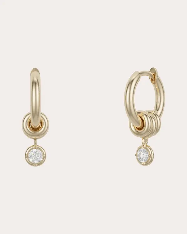 SPINELLI KILCOLLIN Diamond & 18k Zahra Micro Hoop Earrings - Gold