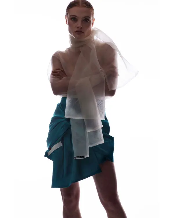BYVARGA Fatima Sheer Organza Wrap Shirt