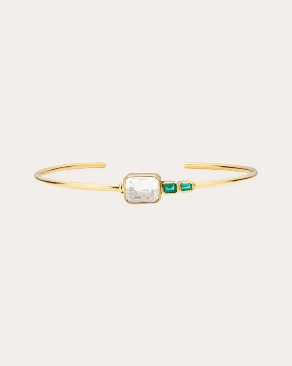 Moritz Glik Emerald & Diamond Bala Shaker Cuff - Green
