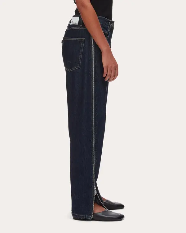 3.1 Phillip Lim Denim Twill Zip Curved-leg Jeans