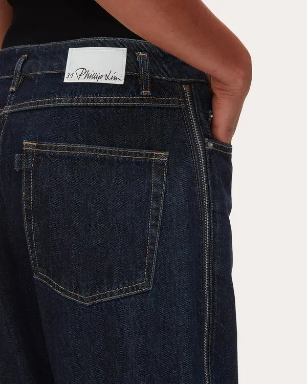3.1 Phillip Lim Denim Twill Zip Curved-leg Jeans