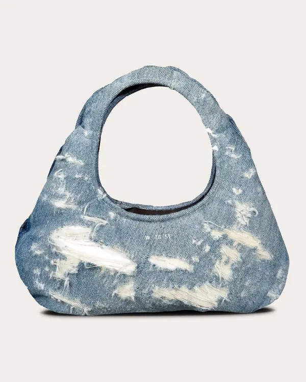 W 78 ST Micro Cloud Distressed Denim Tote