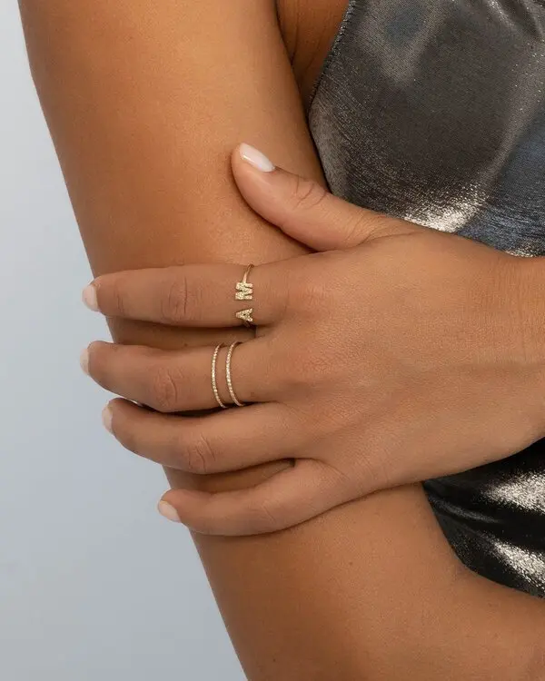 ZOE LEV Diamond And 14k Double Band Eternity Ring