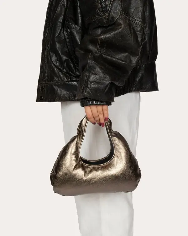 W 78 ST Micro Cloud Metallic Leather Tote