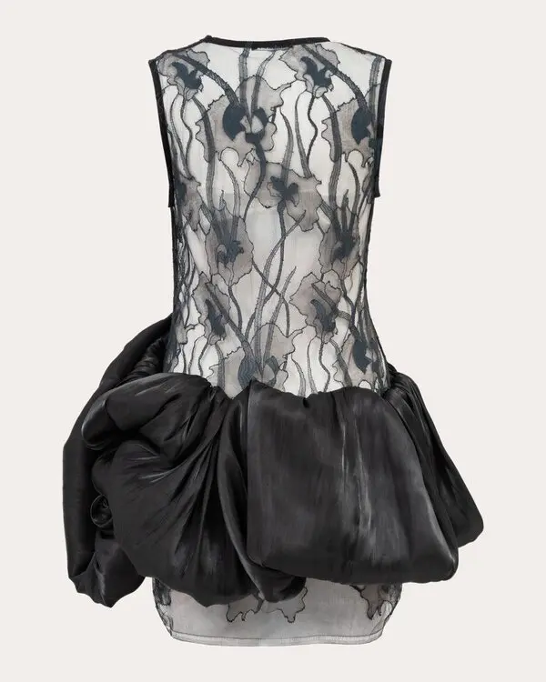 BYVARGA Nori Sheer Floral Lace Bubble Mini Dress
