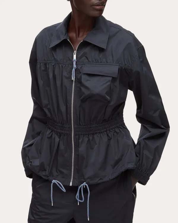 3.1 Phillip Lim Ripstop Shirred Drawstring Jacket - Blue