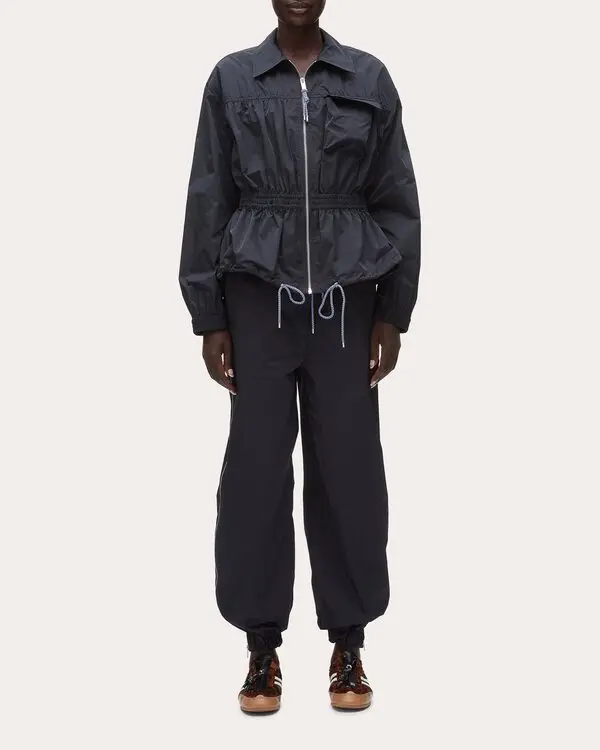 3.1 Phillip Lim Ripstop Shirred Drawstring Jacket - Blue