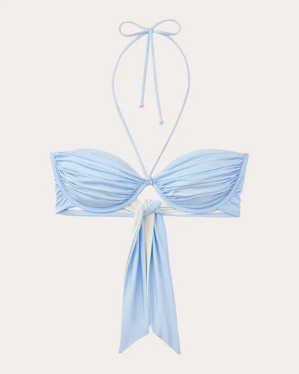 SEAQUELLE SWIM Billow Underwire Balconette Bikini Top - Blue