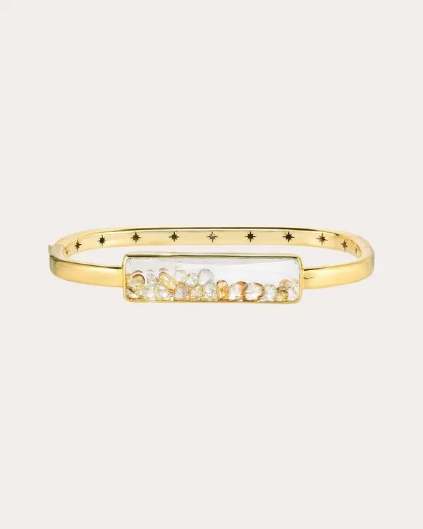 Moritz Glik 18k Crystal And Diamond Shaker Bangle - Gold
