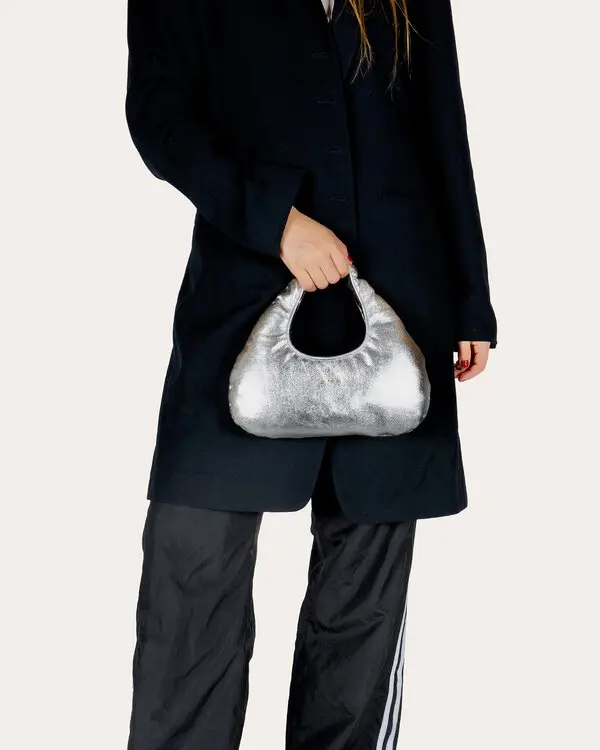 W 78 ST Micro Cloud Metallic Leather Tote