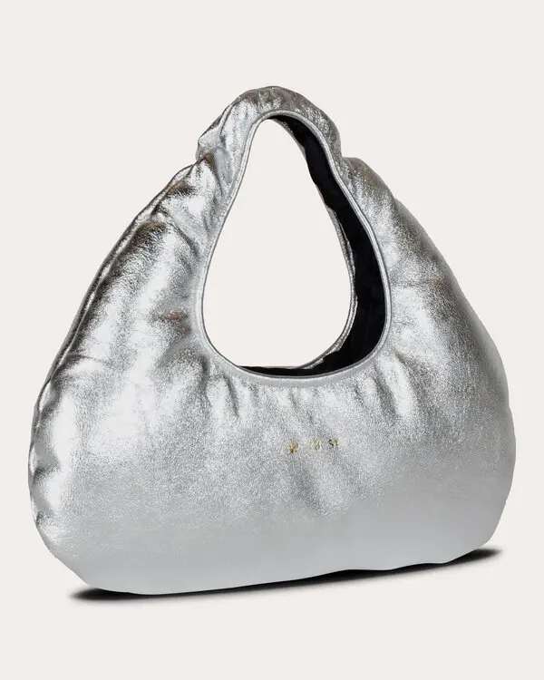 W 78 ST Micro Cloud Metallic Leather Tote