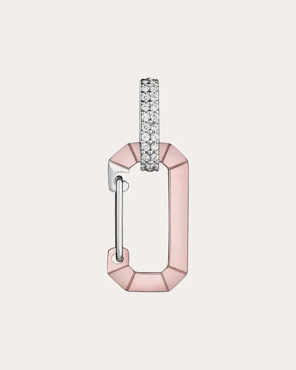 EERA Diamond And 18k White Gold Chiara Drop Earring - Pink