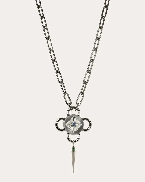 ROUVENAT Bolt Pendant Necklace - Silver/green/grey