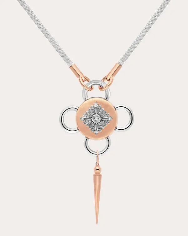 ROUVENAT Diamond Bolt Pendant Necklace - Rose Gold/silver