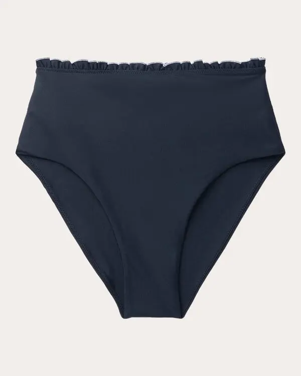 SEAQUELLE SWIM Ruffle High-rise Bikini Bottom - Black