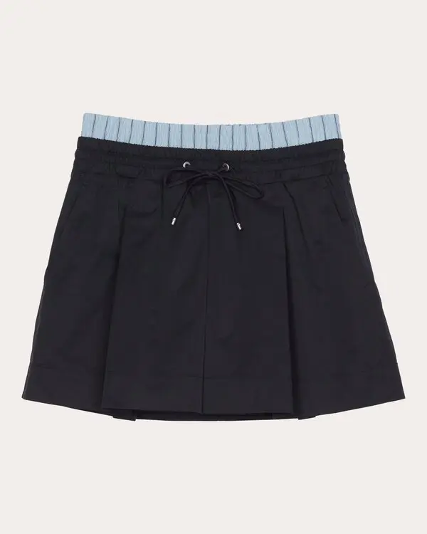 3.1 Phillip Lim Ripstop Pleated Mini Skirt - Blue