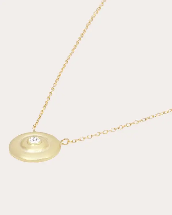 CAMPBELL + CHARLOTTE Diamond And 14k Evolve Disc Pendant Necklace - Gold