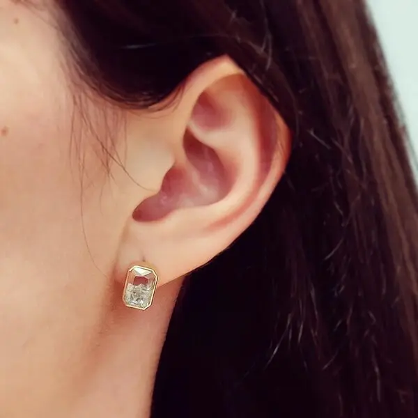 Moritz Glik Diamond And Gold Esmeralda Shaker Stud Earrings
