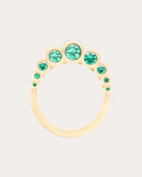 CAMPBELL + CHARLOTTE Emerald & 14k Gold Evolve Bubble Ring - Green